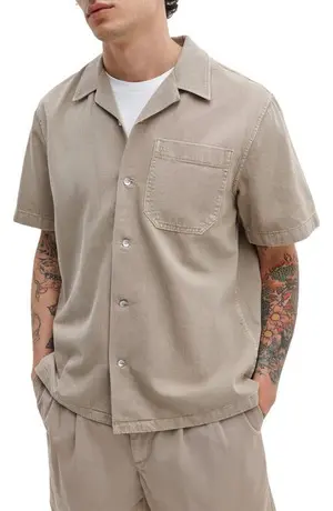 Rag & Bone Resort Short Sleeve Denim Button-up Shirt - Tan