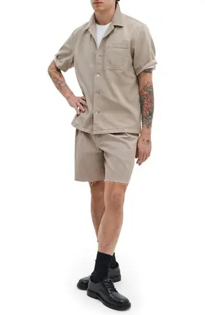 Rag & Bone Resort Short Sleeve Denim Button-up Shirt - Tan