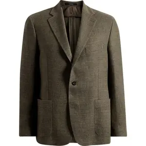 Vince Relaxed Fit Sport Coat In Cotton & Linen Blend - Green