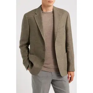 Vince Relaxed Fit Sport Coat In Cotton & Linen Blend - Green