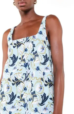 THE LULO PROJECT Floral Linen & Cotton Mini Dress