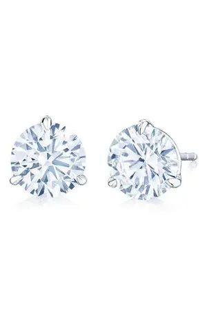 Kwiat Round Brilliant Cut Diamond Stud Earrings, 0.75 Ct - Platinum