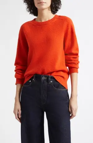 Johnstons Of Elgin Blyth Lambswool Crewneck Sweater - Culloden Red