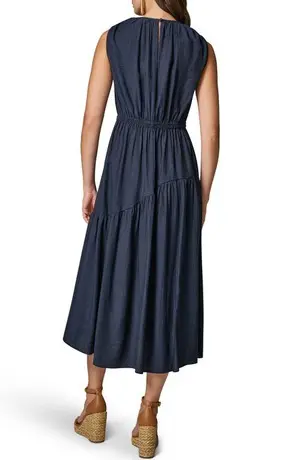 DONNA KARAN WEEKEND Sleeveless Gathered Midi Dress