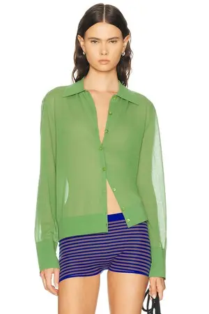 FRAME The Collared Cardigan - Peridot