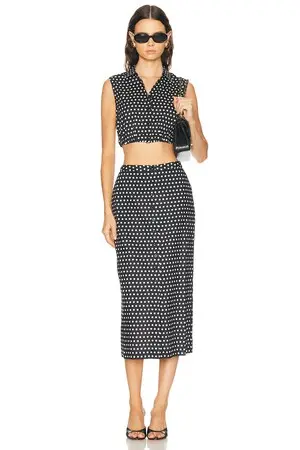FRAME Polka Dot Cropped Shirt