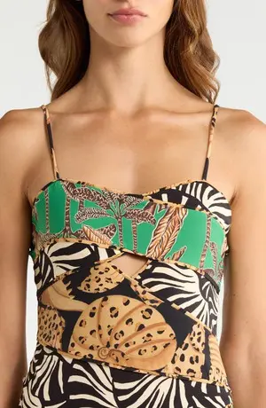 Farm Rio Mixed Print Minidress