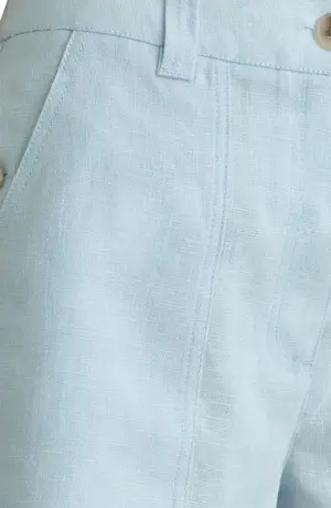 REISS Ashby Linen Shorts - Light Blue