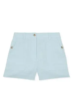 REISS Ashby Linen Shorts - Light Blue