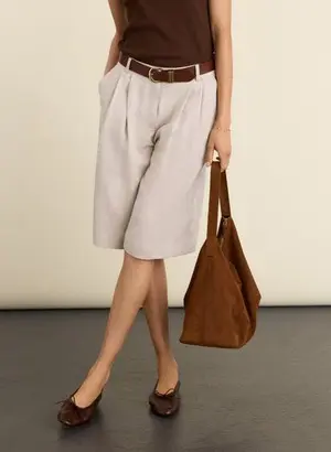 BAUKJEN Tobi Long Tailored Linen Shorts