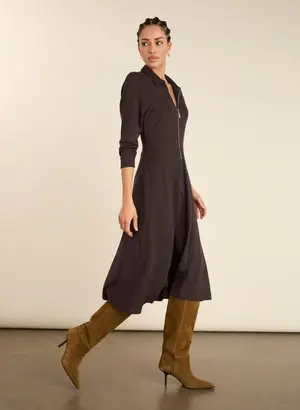 BAUKJEN Mariposa Ponte Zip Front Midi Dress