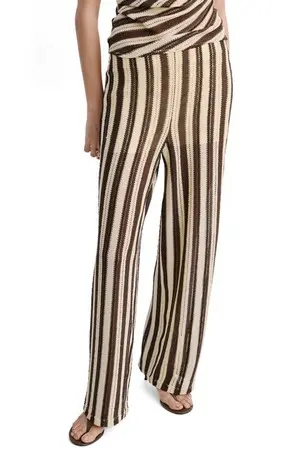 Mango Stripe Open Stitch Knit Pants