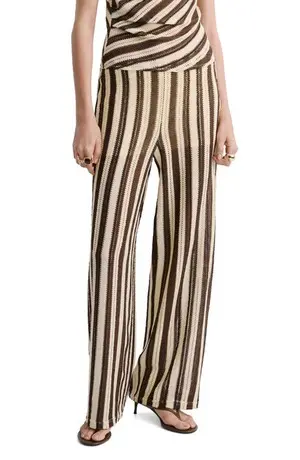 Mango Stripe Open Stitch Knit Pants