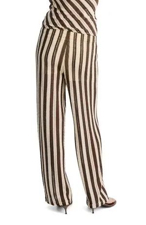 Mango Stripe Open Stitch Knit Pants