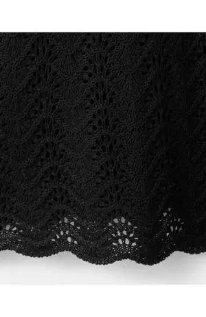 Mango Lace-up Open Back Sheer Pointelle Maxi Dress