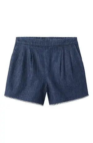 Mango Pleated Pull-on Denim Shorts