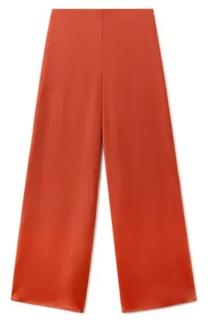 Mango Straight Leg Satin Pants