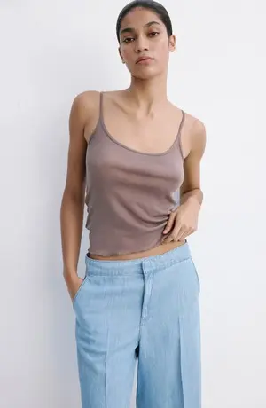 Mango Low Rise Denim Bermuda Shorts