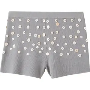 Mango Decorative Button Knit Shorts