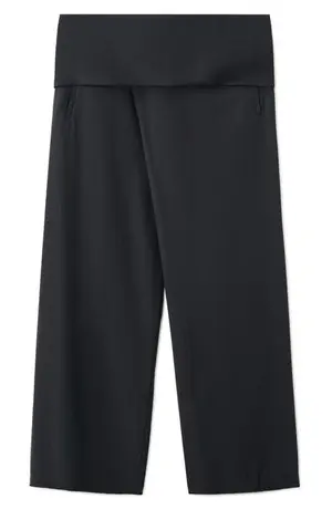 Mango Foldover Waist Straight Leg Pants