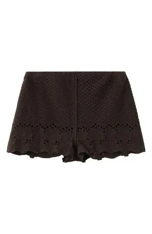 Mango Crochet Mid Rise Mini Shorts