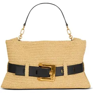Balmain Medium Anthem Bag In Smooth Leather And Crochet