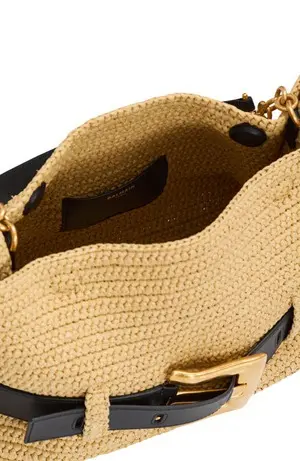 Balmain Medium Anthem Bag In Smooth Leather And Crochet