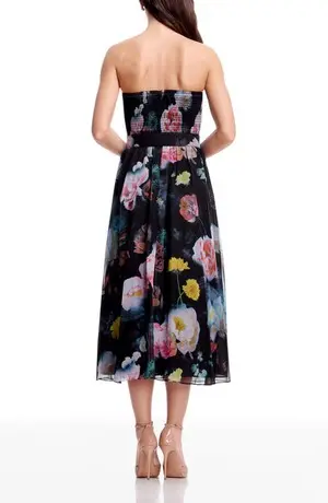Dress The Population Jenny Floral Strapless Cocktail Dress