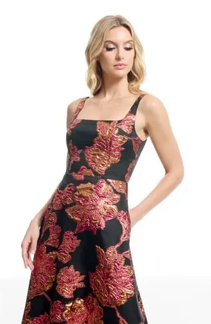 Dress The Population Vienna Jacquard Sleeveless Gown