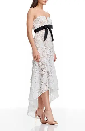Dress The Population Lucia Floral Lace High-low Cocktail Dress