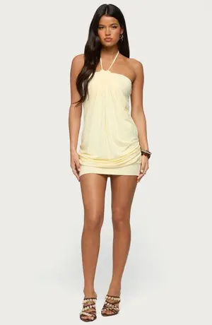 EDIKTED Lugenia Drape Halter Minidress