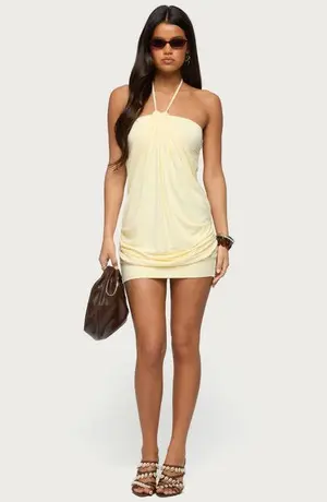 EDIKTED Lugenia Drape Halter Minidress
