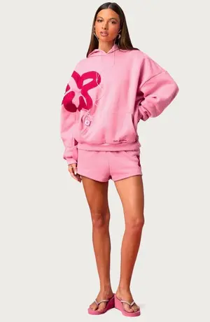 EDIKTED Barbie Blossom Sweat Shorts
