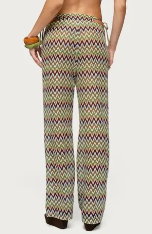 EDIKTED Mindee Crochet Zigzag Pants