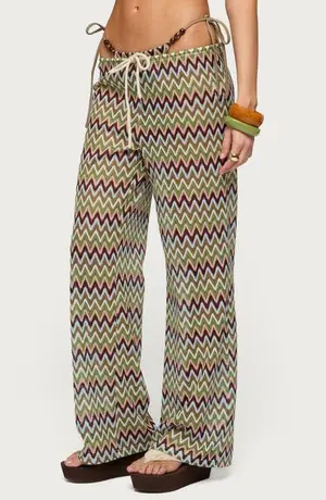 EDIKTED Mindee Crochet Zigzag Pants