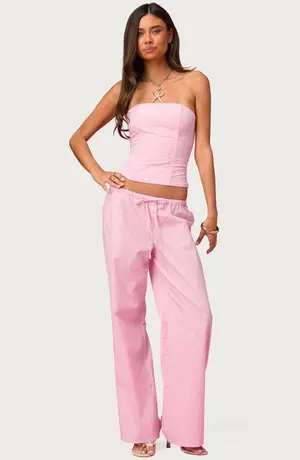 EDIKTED Icon Stripe Wide Leg Pants