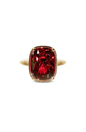 Sterling Forever Elongated Cushion-cut Cubic Zirconia Cocktail Ring - Gold/garnet