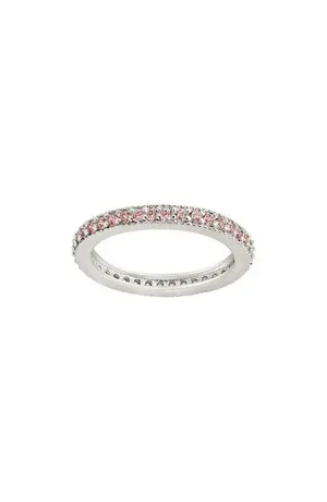 Sterling Forever Sterling Forever Pavé Cubic Zirconia Band Ring Silver/pink