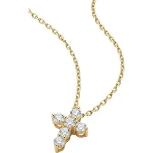 THE M JEWELERS Mini Bella Pavé Cross Pendant Necklace - Gold