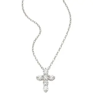 THE M JEWELERS Mini Bella Pavé Cross Pendant Necklace - Silver