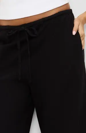 Michael Stars Liana Tie Waist Barrel Leg Pants - Black