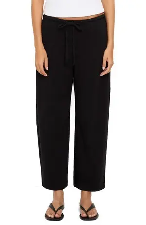 Michael Stars Liana Tie Waist Barrel Leg Pants - Black