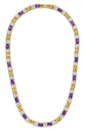 Sterling Forever Ophelia Tennis Necklace - Gold