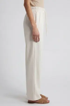 SOLOMON & SAGE Cotton Wide Leg Drawstring Trousers - Cream