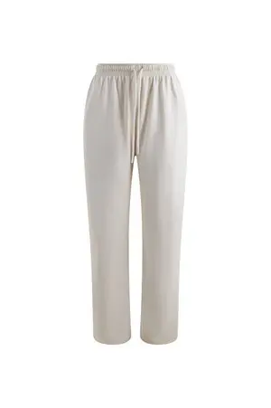 SOLOMON & SAGE Cotton Wide Leg Drawstring Trousers - Cream