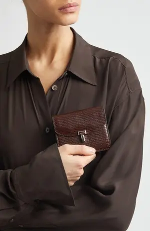 TOTEME T-lock Lizard Embossed Card Holder