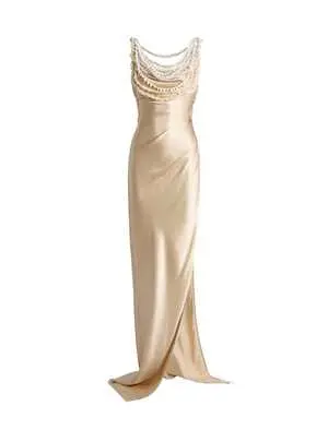 Balmain Silk Shell Dress - Beige