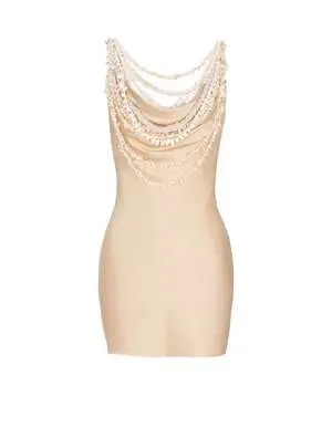 Balmain Silk Shell Dress - Beige