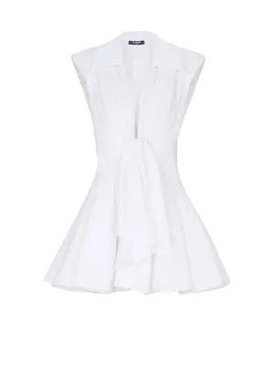Balmain Cotton Shirt Dress - White