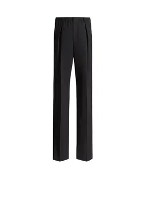 Balmain Wool Trousers With Elasticated Waist - Black